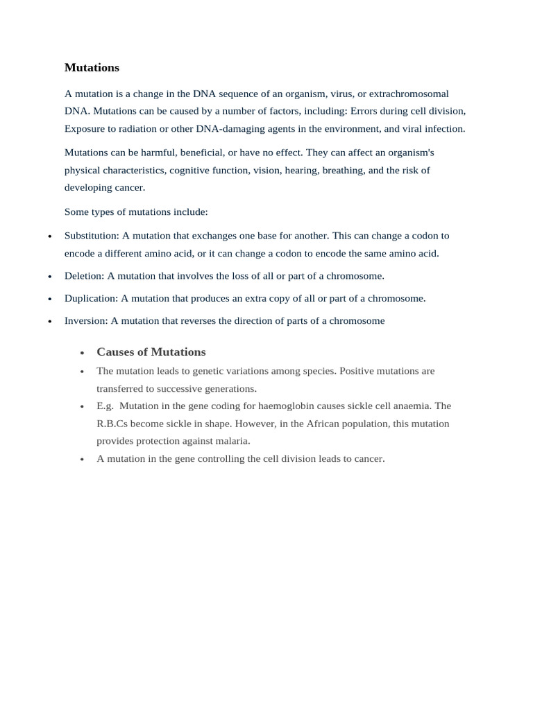 Duplication Mutations Explained | PDF