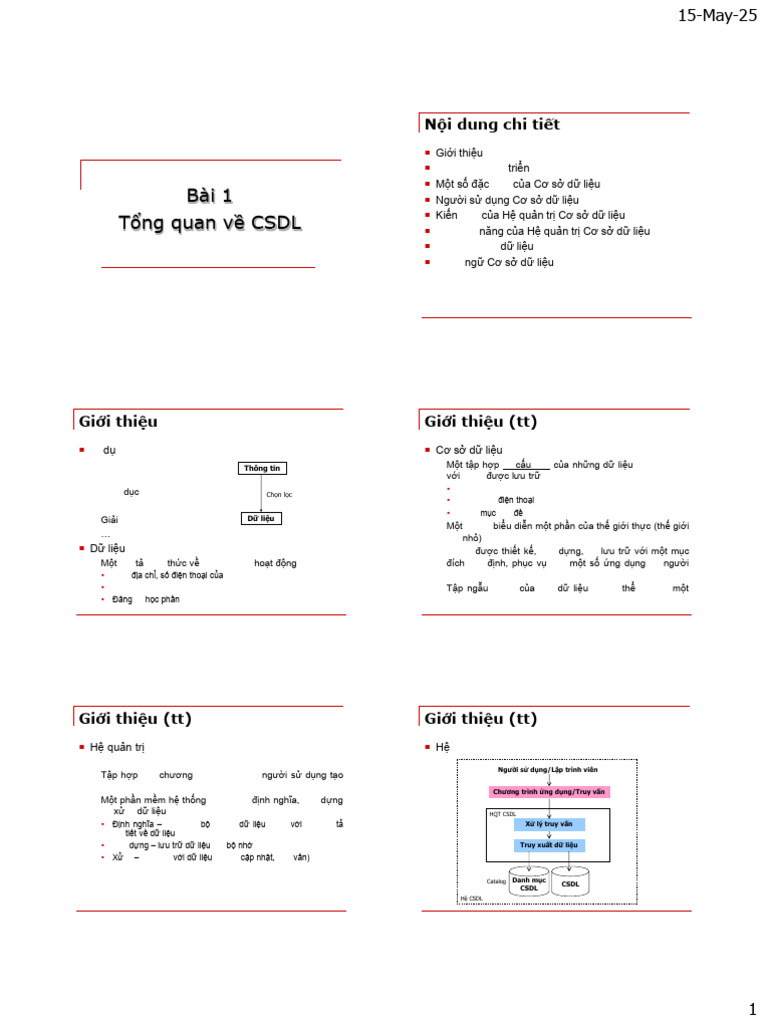 Bài 1 - Tổng quan về CSDL | PDF