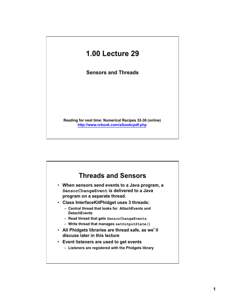 Sensors and Threads | PDF | Computer Programming | Computing