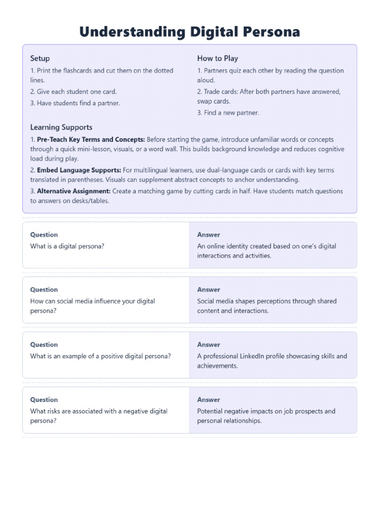 L1-Understanding Digital Persona Quiz | PDF