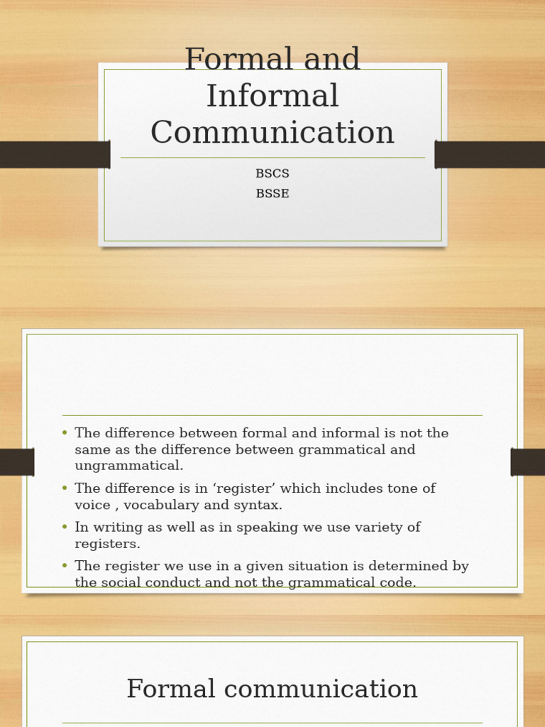 Formal vs Informal Communication Explained | PDF | Communication ...