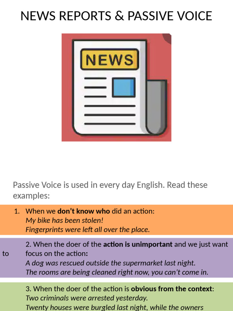 Passive Voice in News Reports | PDF
