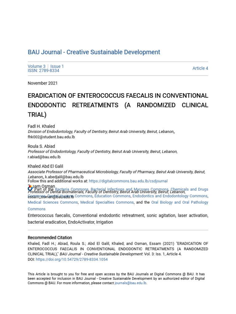 ERADICATION OF ENTEROCOCCUS FAECALIS IN CONVENTIONAL ENDODONTIC R | PDF | Agarose Gel ...