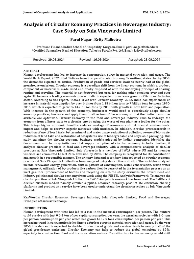 Circular Economy in Sula Vineyards | PDF | Economic Growth | Recycling