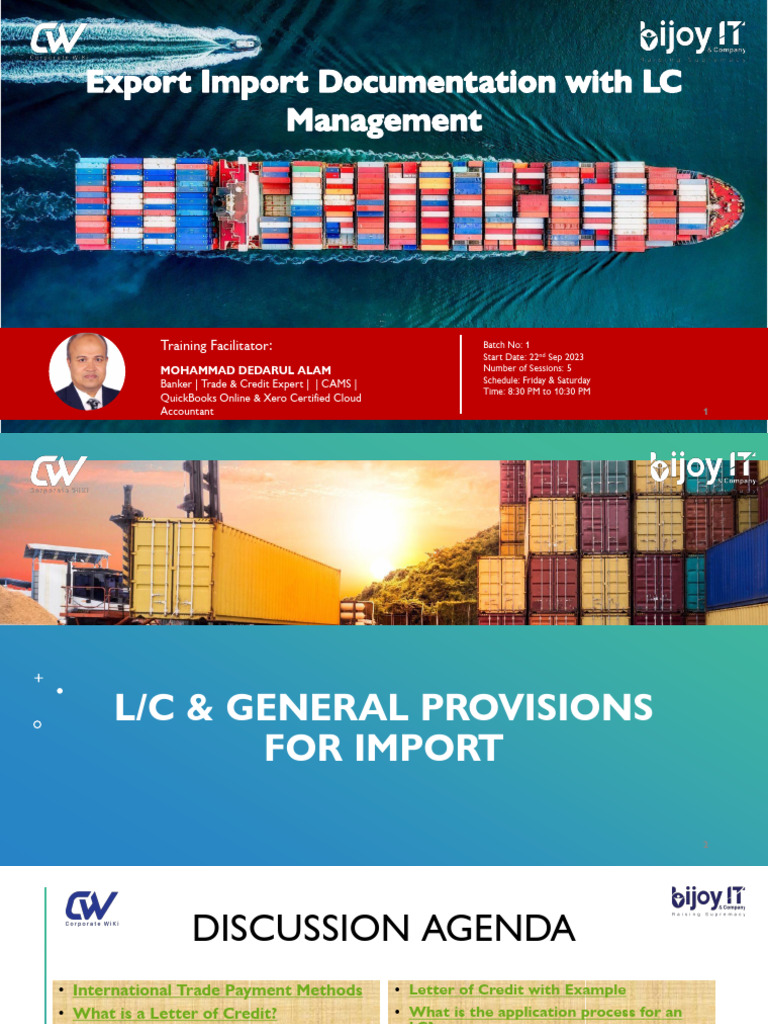 LC & General Provisions For Import | PDF | Letter Of Credit | Business