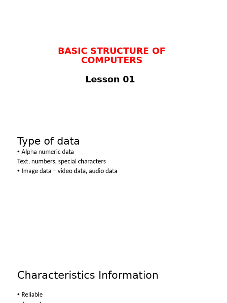 L01-Basic Structure of Computers | PDF | Computer Data Storage | Central Processing Unit