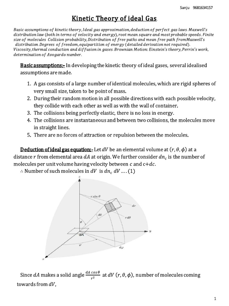 Kinetic, Transport Phonomena | PDF