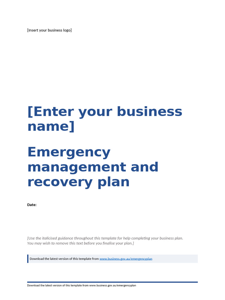 Business Emergency Management Plan | PDF | Emergency Evacuation | Insurance