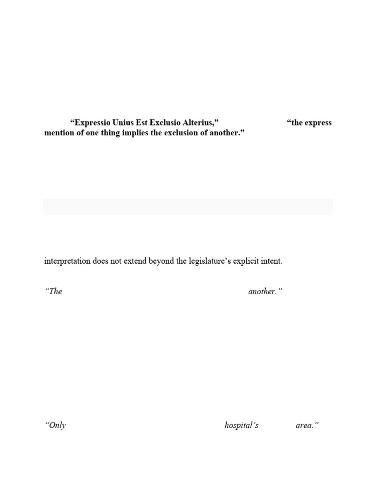 Understanding Expressio Unius Principle | PDF | Statutory ...