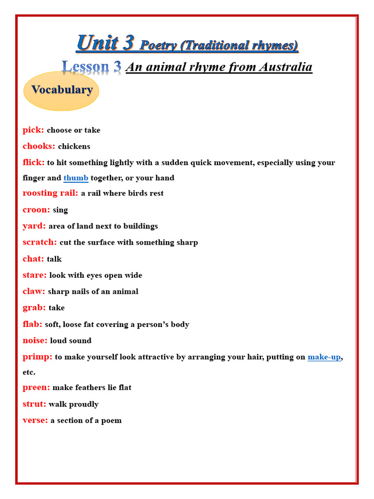 Year 1 Unit 3 Lesson 3-5 & Reading | PDF | Birds