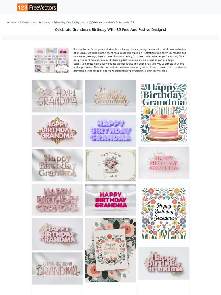 Free Birthday Card Designs for Grandma | PDF