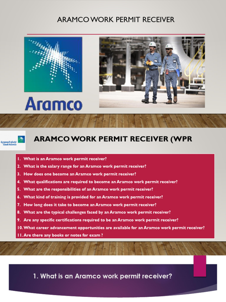 Aramco Work Permit Receiver (WPR | PDF