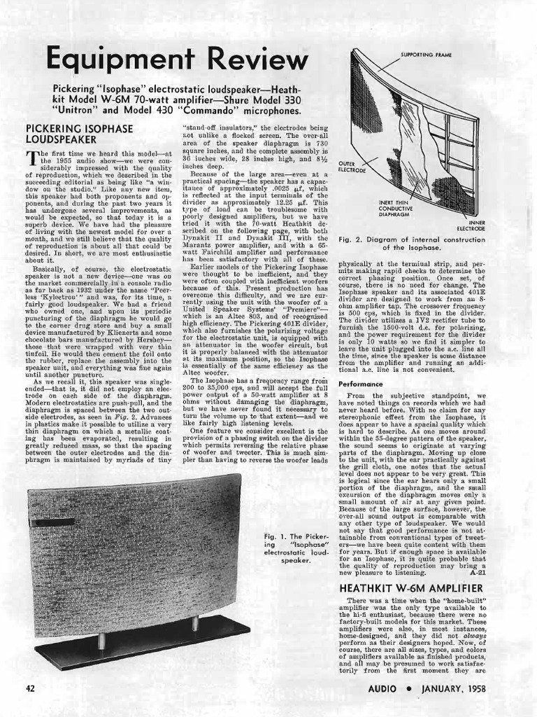 Heathkit W 6M (6550 PP AB2) Audio 1958 Jan | PDF | Loudspeaker | Rectifier