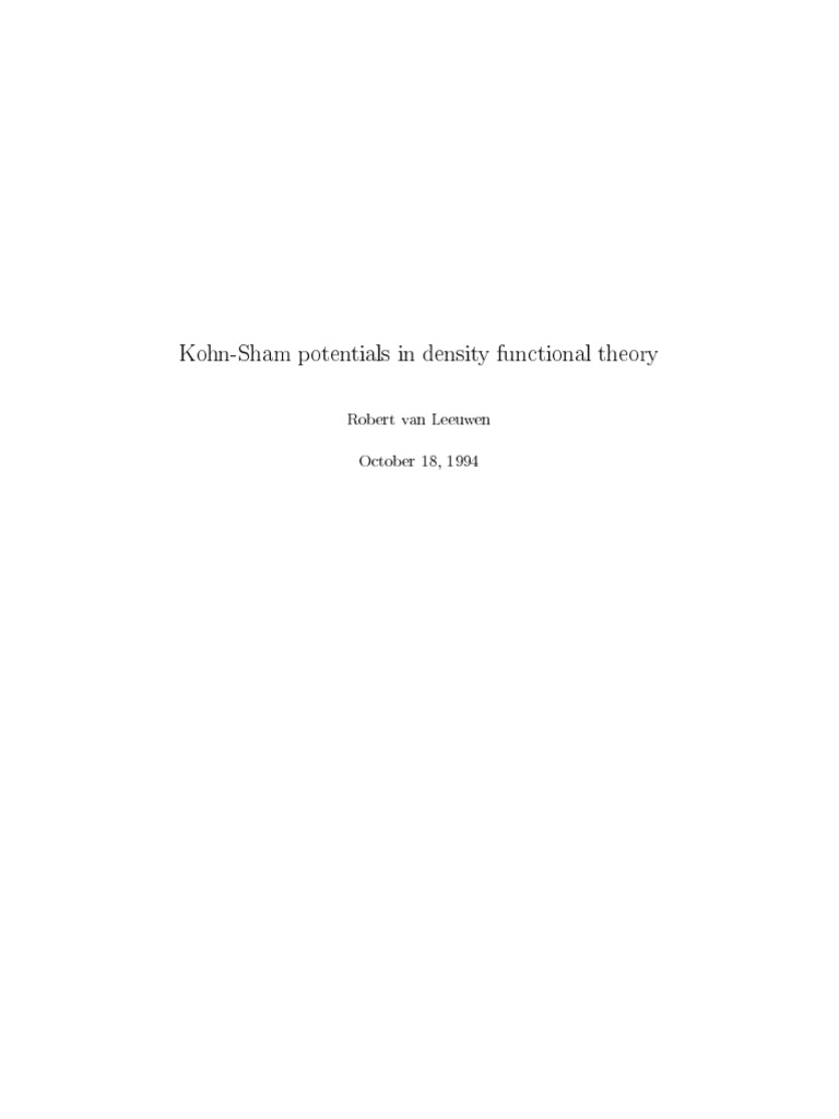 KS Equations | PDF | Density Functional Theory | Hartree–Fock Method