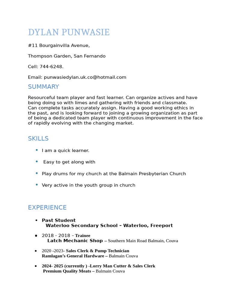 Dylan Resume | PDF