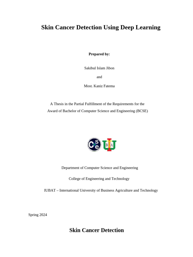 Skin Cancer Detection Using Deep Learning Reporttttt | PDF | Deep ...