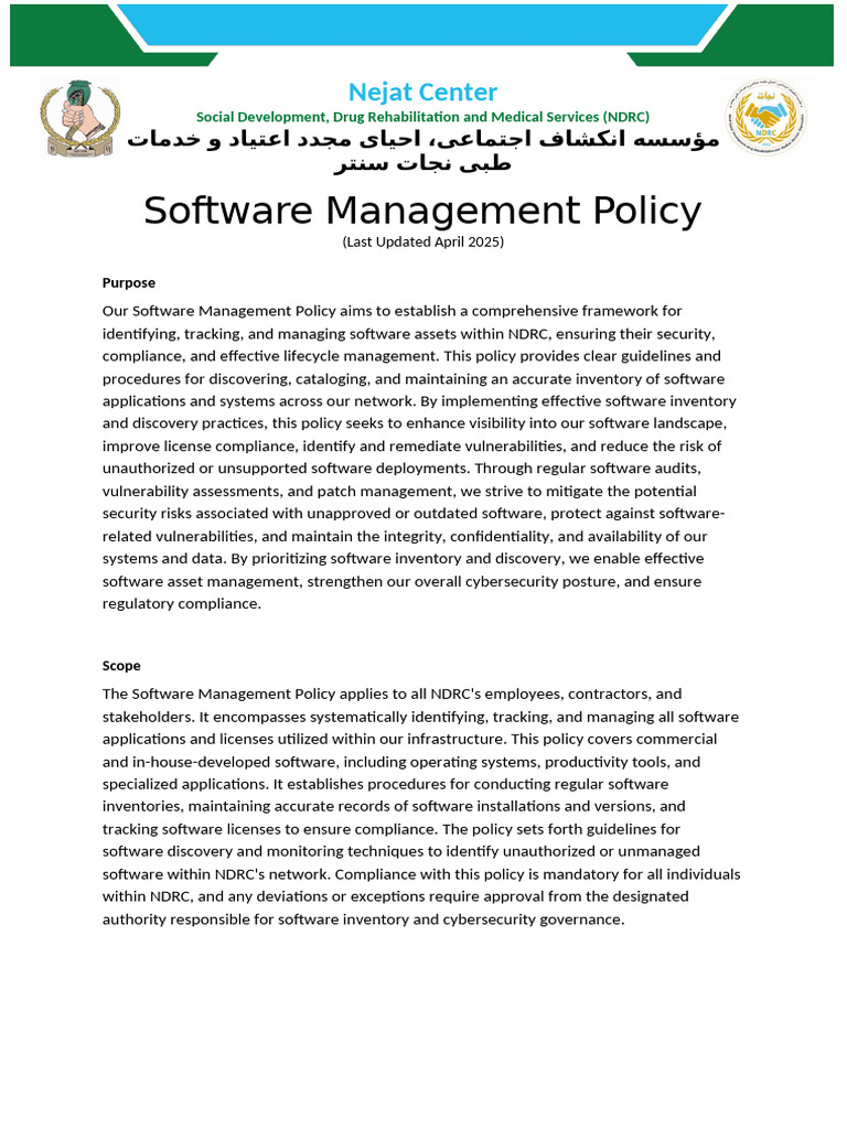 Software Management Policy Overview | PDF | Computer Security | Security
