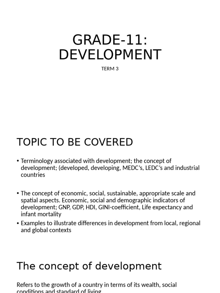 Understanding Development Concepts in Grade 11 | PDF