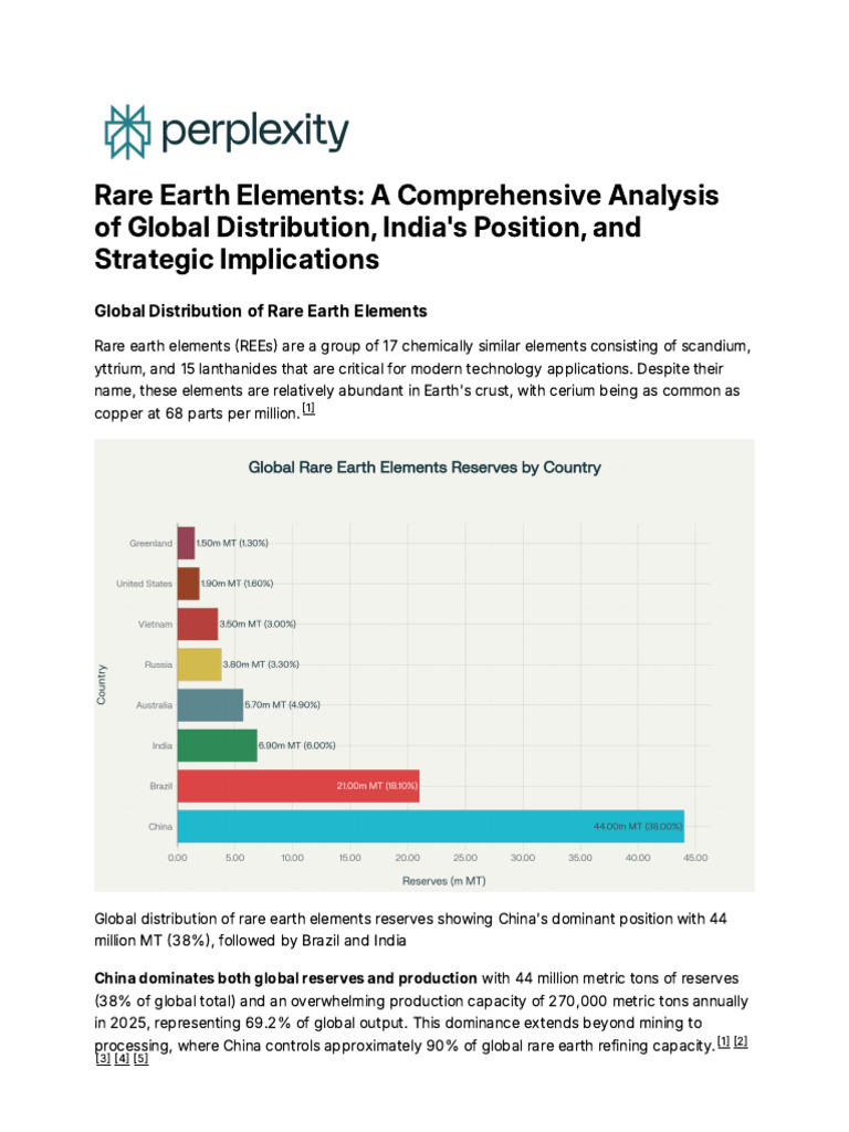 Global Rare Earth Elements Overview | PDF | Chemical Elements | Atoms