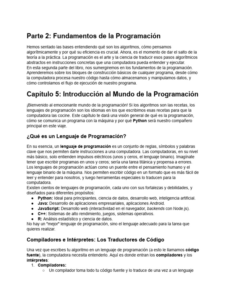 Algoritmos y Programación Básico Cap5 | PDF | Programación de computadoras | Lenguaje de ...