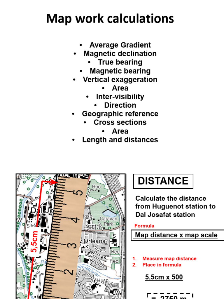 Map Work Calculation Revision 2021 | PDF | Slope | Compass