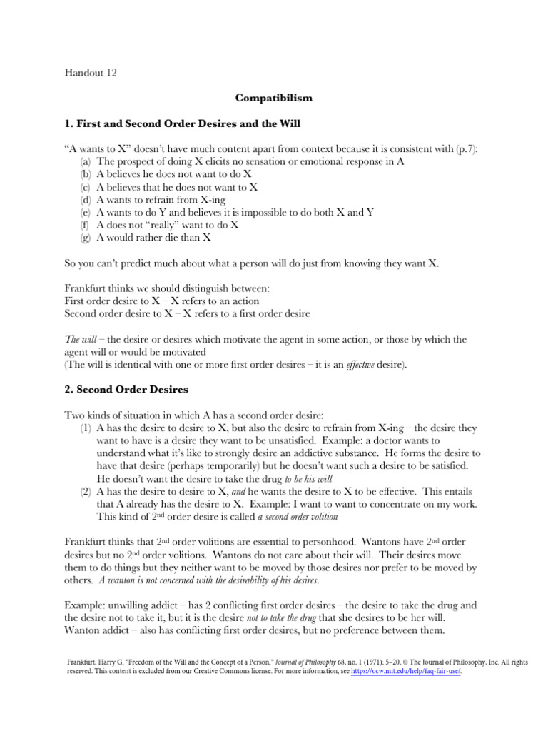 Understanding Compatibilism in Philosophy | PDF | Free Will ...