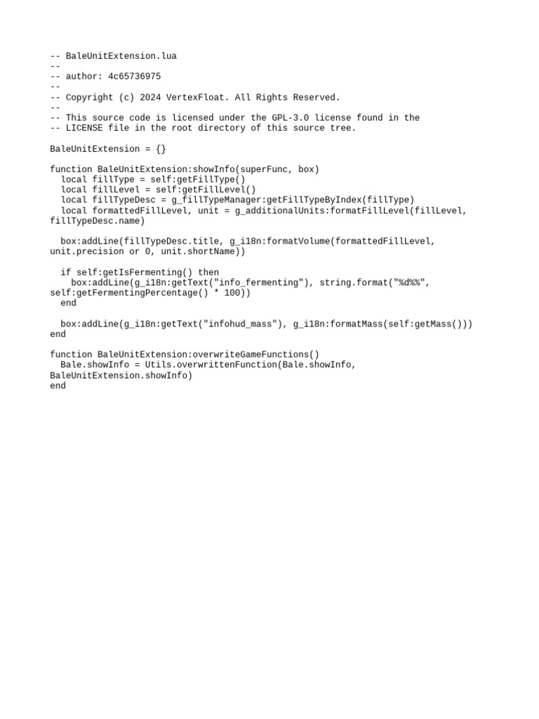 Bale Unit Extension | PDF