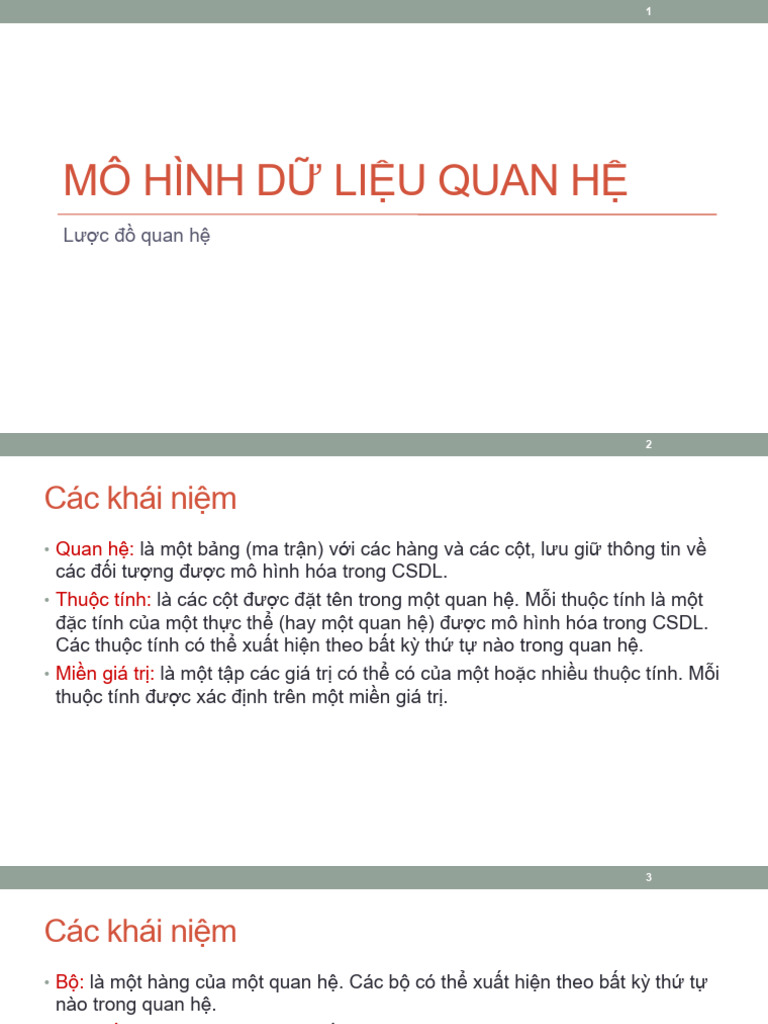 3. Lược đồ quan hệ | PDF