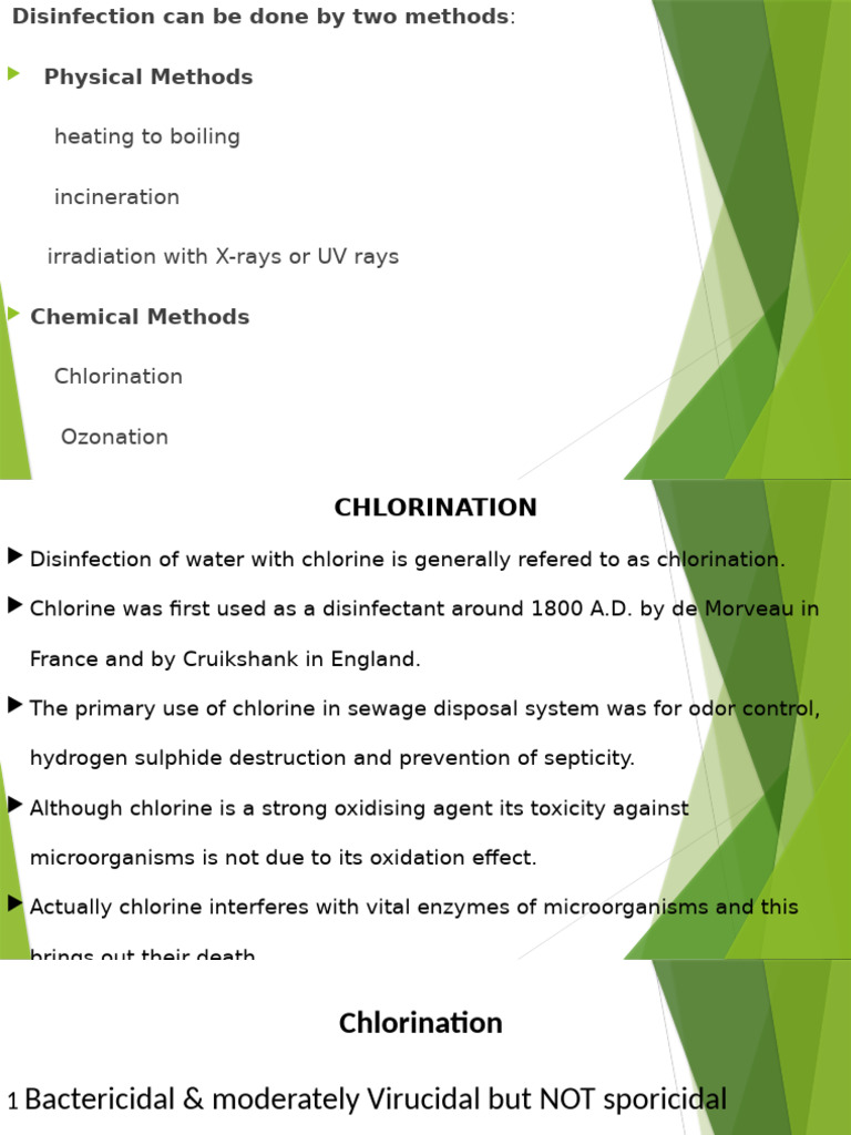 CHLORINATION OF WATER | PDF | Chlorine | Disinfectant
