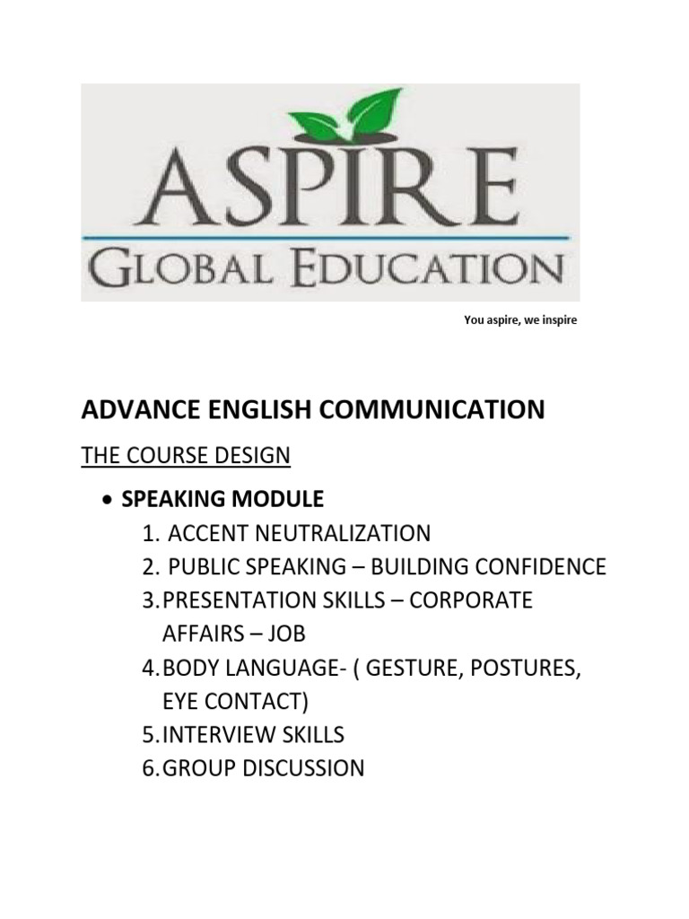 Advanced Communication Skills Syllabus | PDF