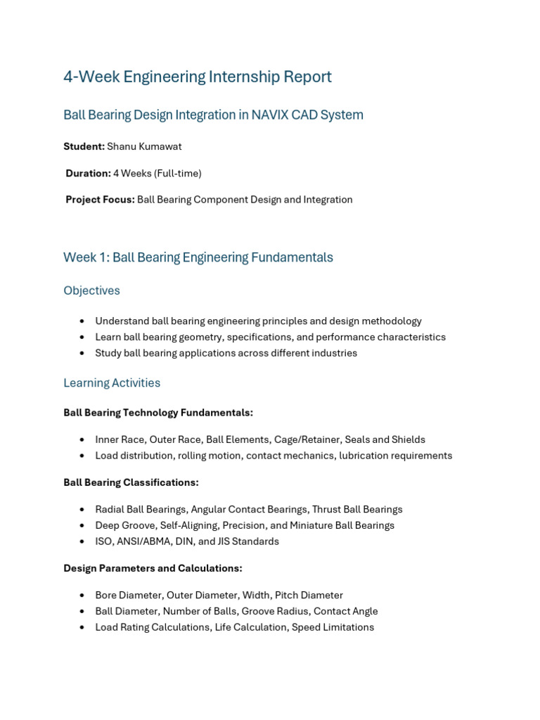 4-Week Engineering Internship Report (Shanu Kumawat) | PDF | Verification And Validation ...