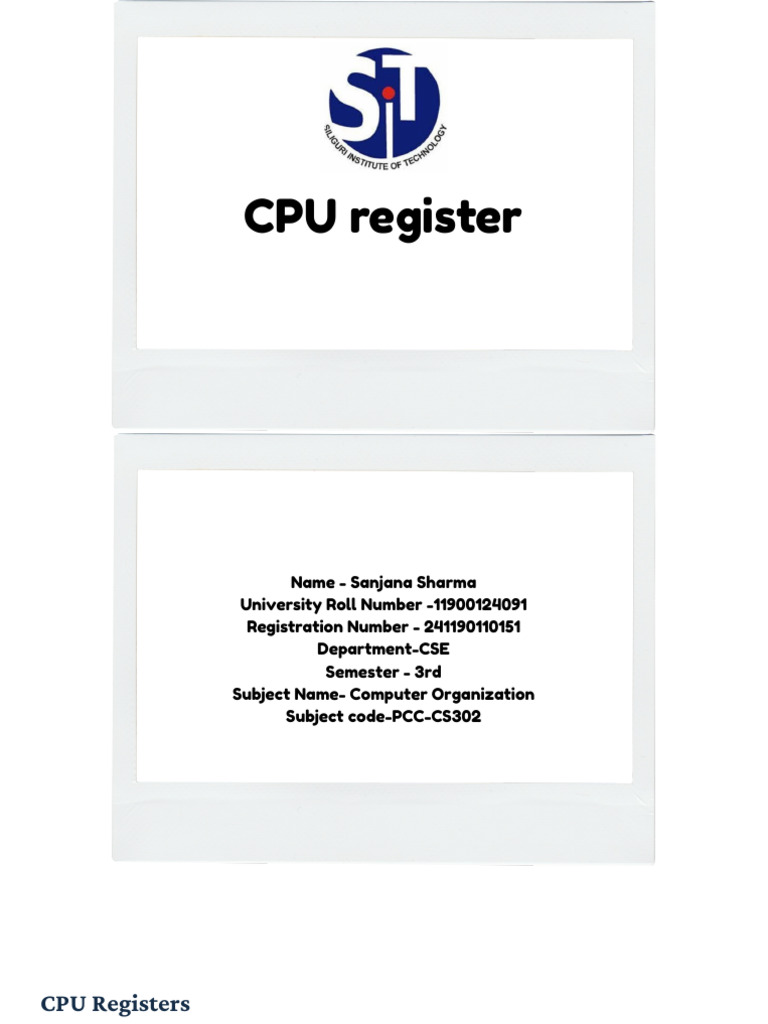 Unveiling CPU Registers The Brains Workbench - PDF 20250808 205015 0000 | PDF | Central ...