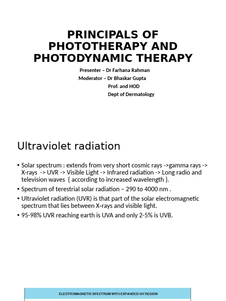 Phototherapy and Photodynamic Therapy | PDF | Ultraviolet ...