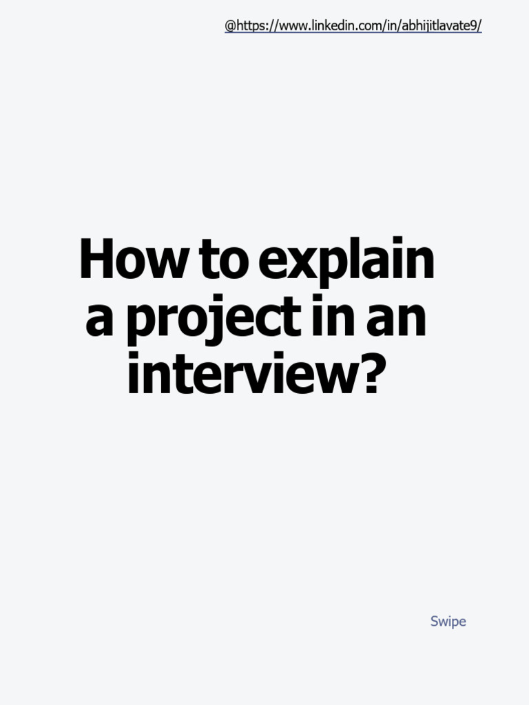 Explain Projects in Job Interviews | PDF | Data | Analytics