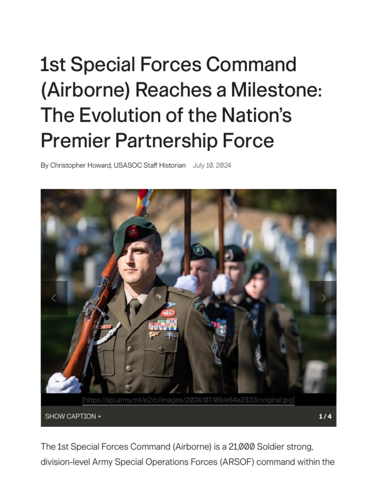 1st Special Forces Command (Airborne) Reaches A Milestone: The ...