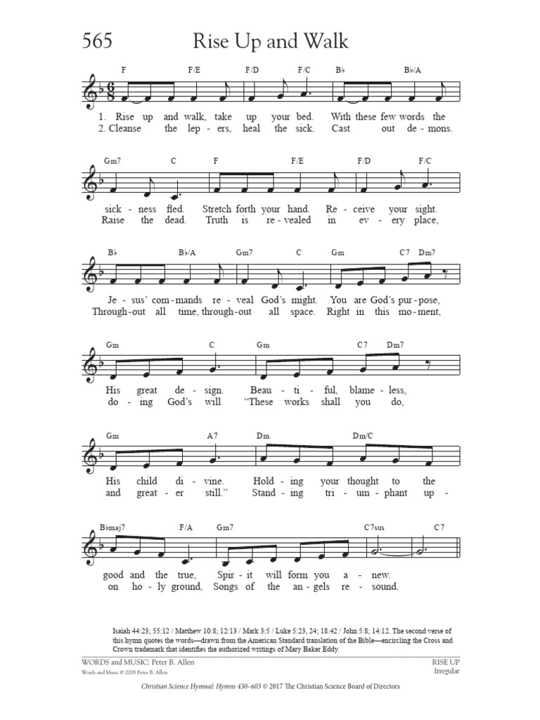 Rise Up and Walk - Hymn 565 | PDF | Hymns