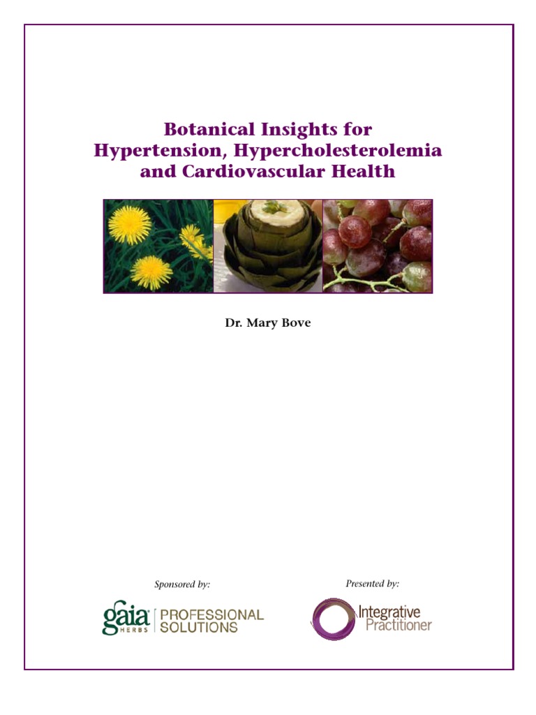 Botanicals For Blood Pressure and Cholesterol Dr. Mary Bove | PDF ...