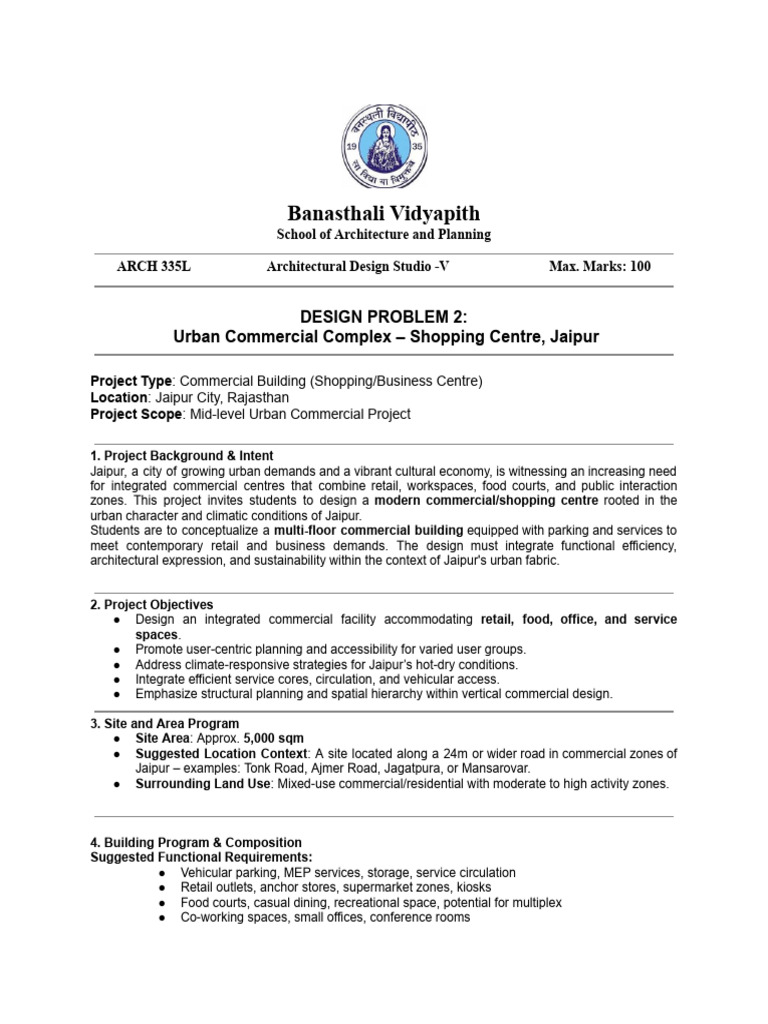 Design Problem 2 Brief-Commercial Complex | PDF