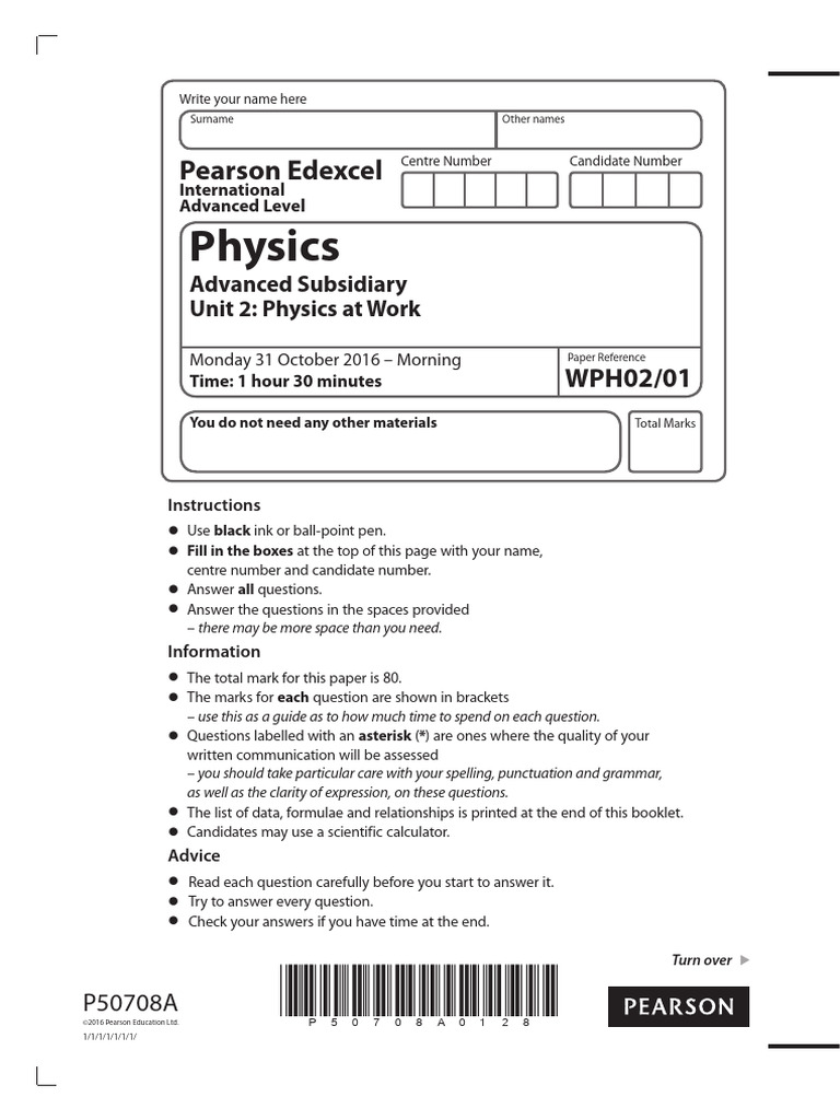 Physics A Level Unit 2 Exam Paper | PDF | Diffraction | Waves