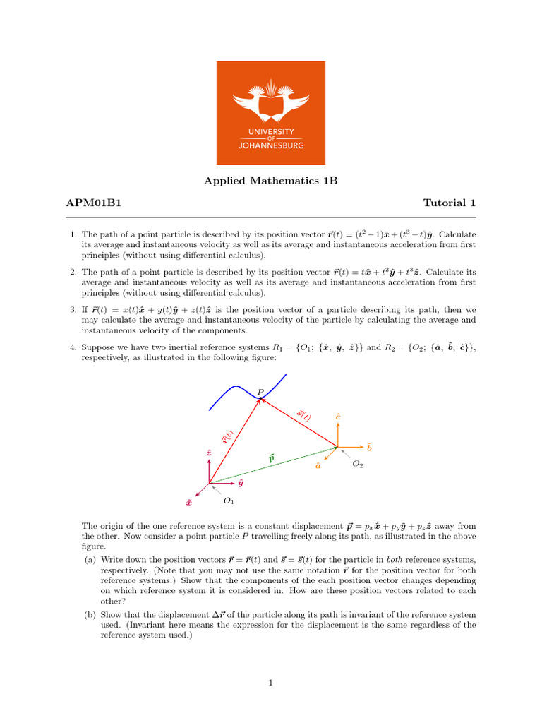 2024apm01a1 t02 Questions | PDF | Velocity | Euclidean Vector