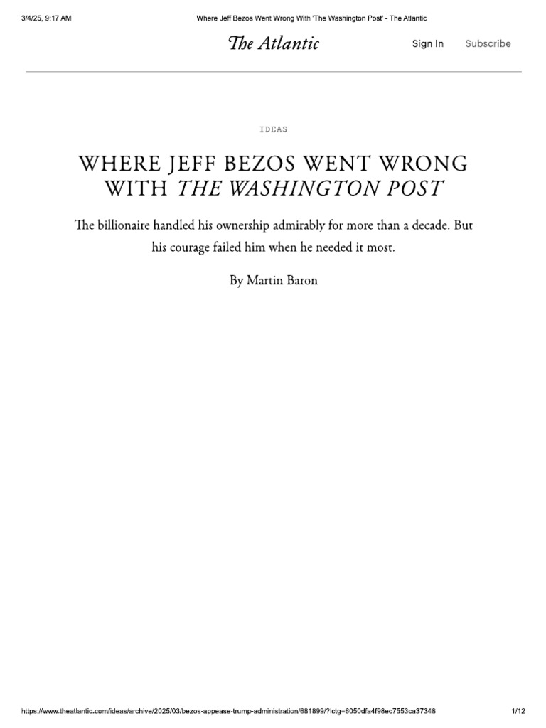Where Bezos Went Wrong With Washington Post | PDF