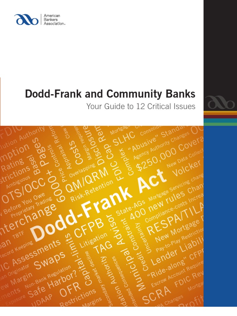 ABA - DODD Frank Community Banking | PDF | Dodd–Frank Wall Street ...