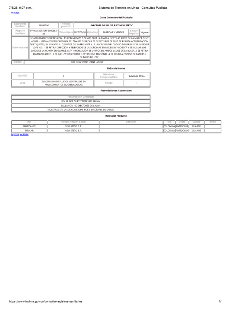 Ficha Tecnica de Eyectores | PDF