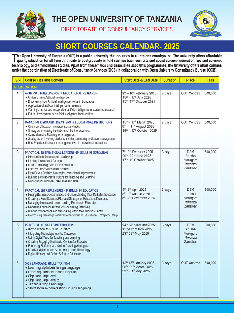 2025 Short Courses at Open University | PDF | Artificial Intelligence ...