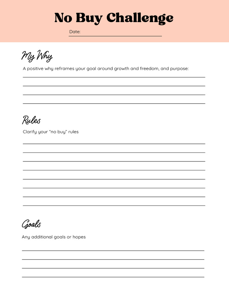 NoBuy Challenge Printable | PDF