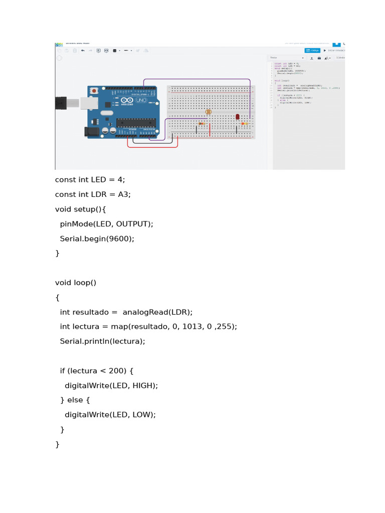 Arduino LED Control with LDR Sensor | PDF