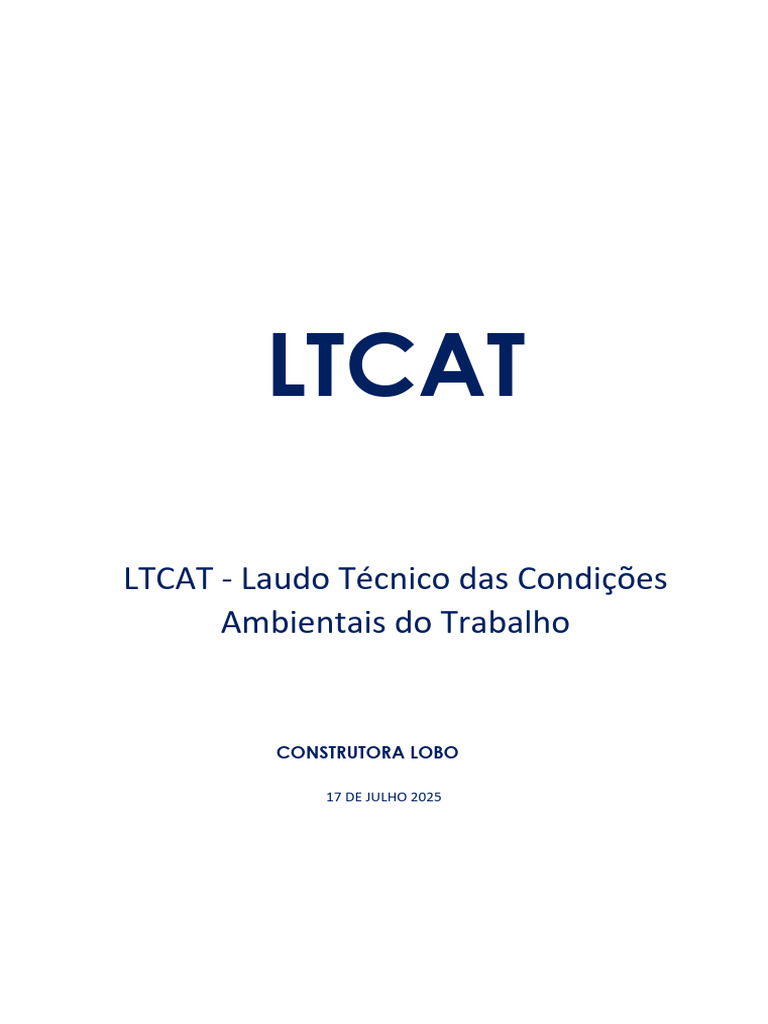 Laudo LTCAT: Condições Ambientais de Trabalho | PDF | Segurança e saúde ...