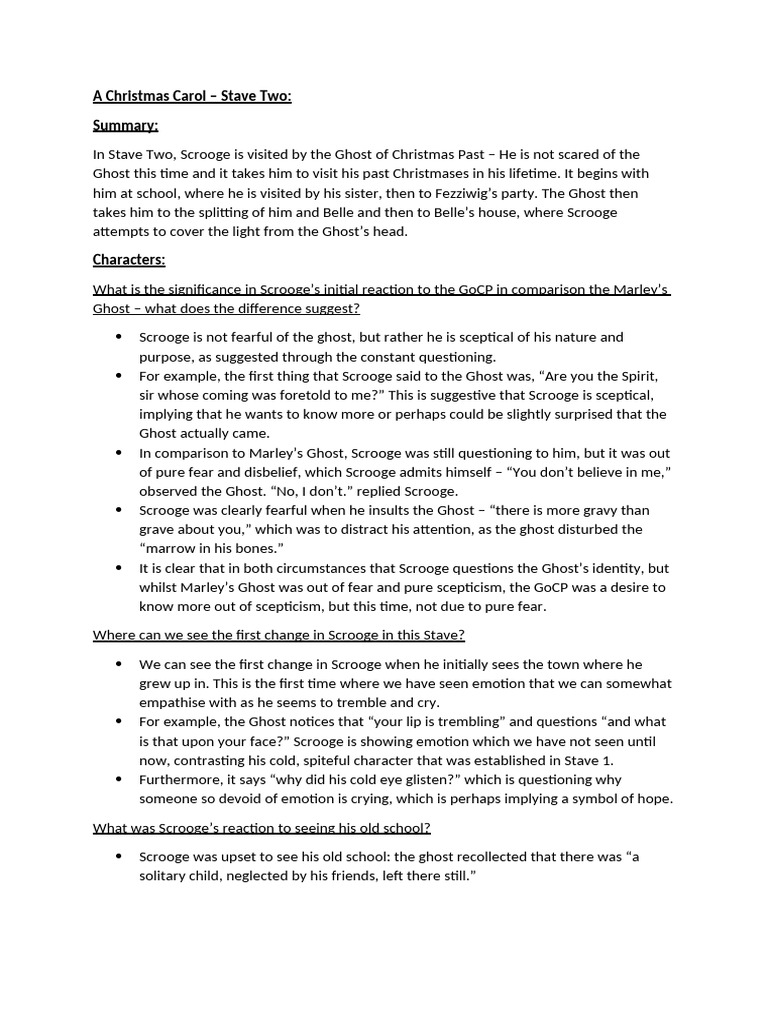 A Christmas Carol - Stave Two | PDF | Ebenezer Scrooge | Jacob Marley