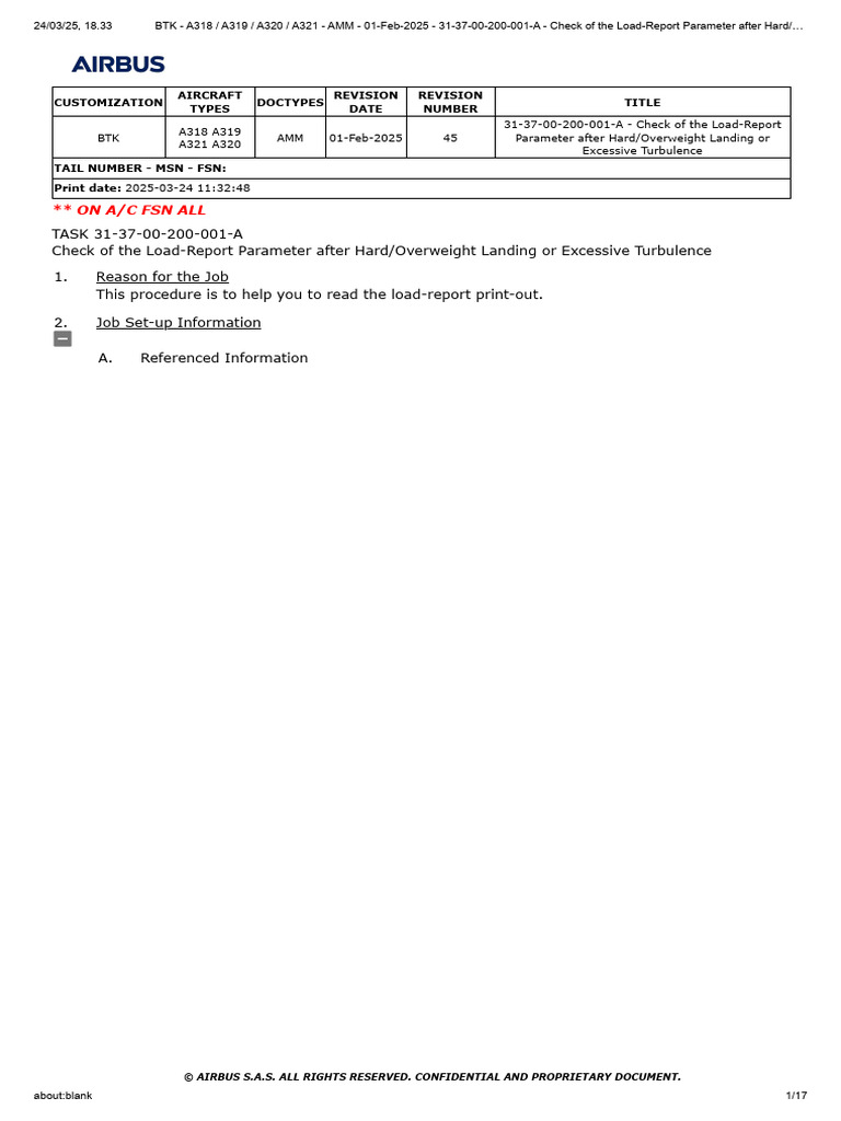 A320 Load Report After Hard Landing | PDF | Airliner | Aircraft