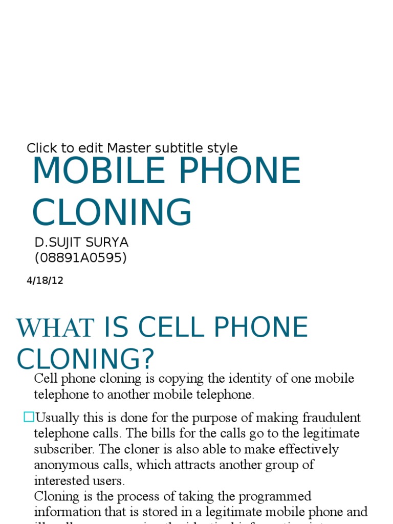 Mobile Phone Cloning Explained | PDF | Subscriber Identity Module ...